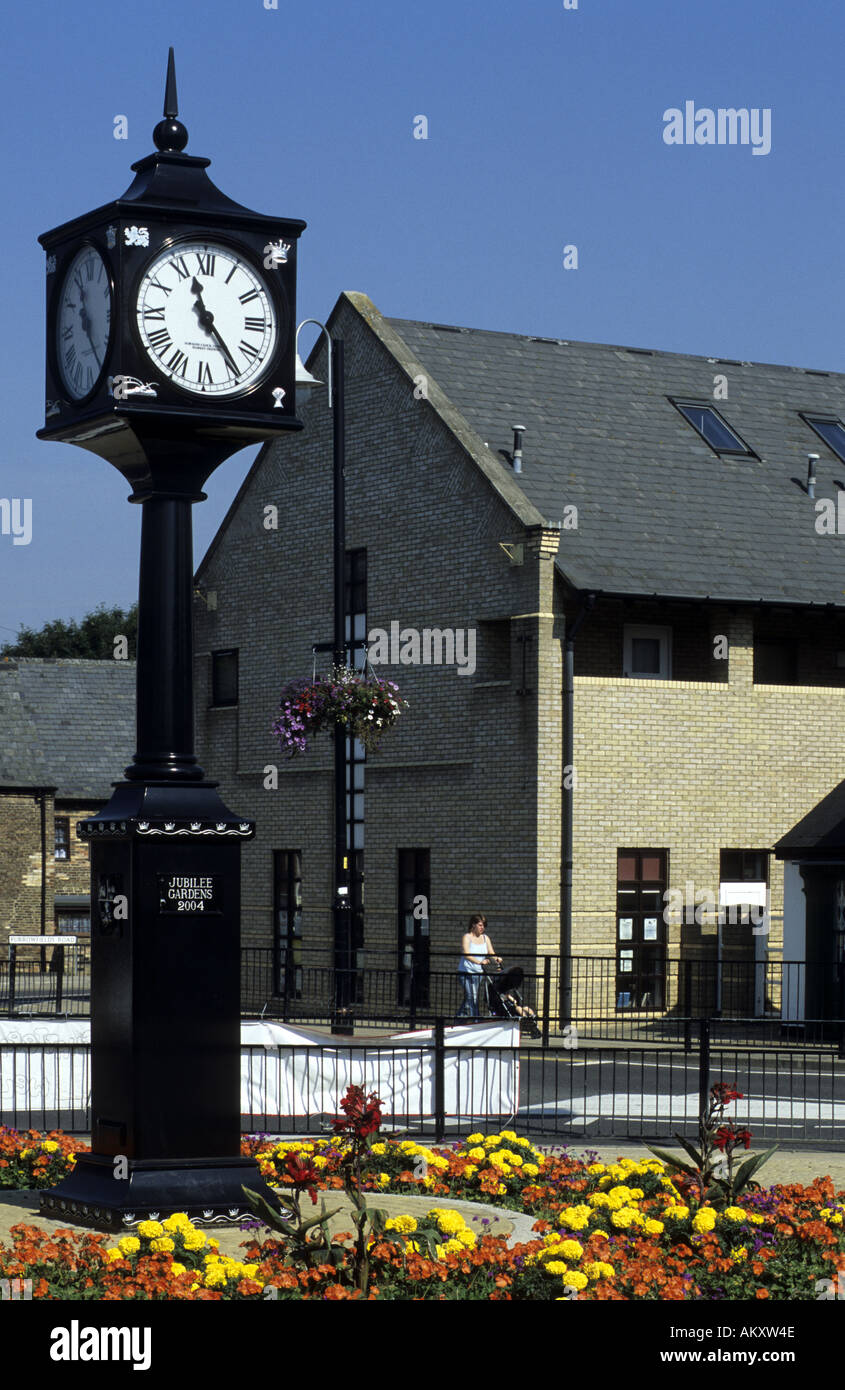 Jubilee Gardens and clock, Chatteris, Cambridgeshire, England, UK Stock ...