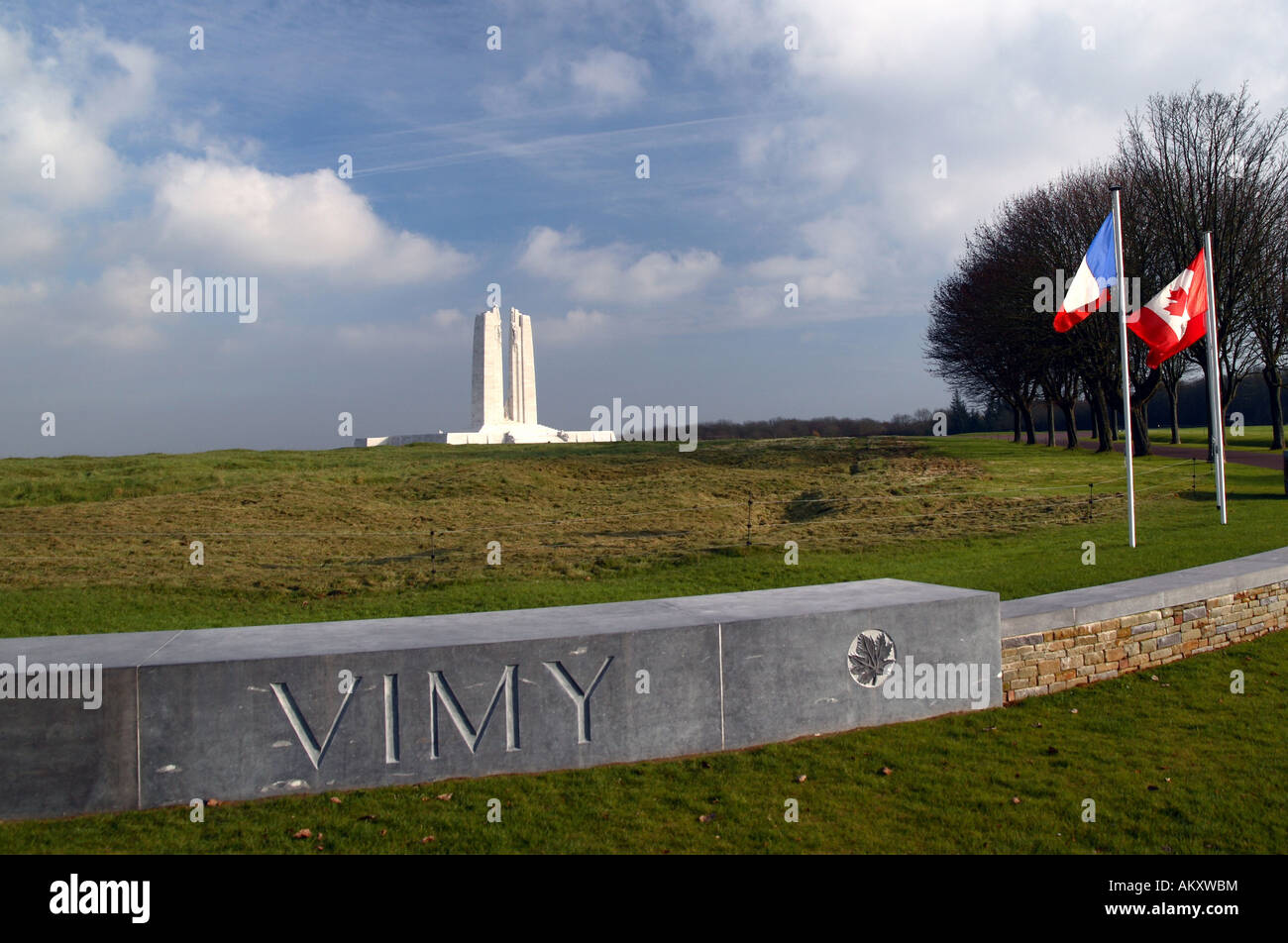 The memorial to Canadian war dead at Vimy Ridge in northern France ...