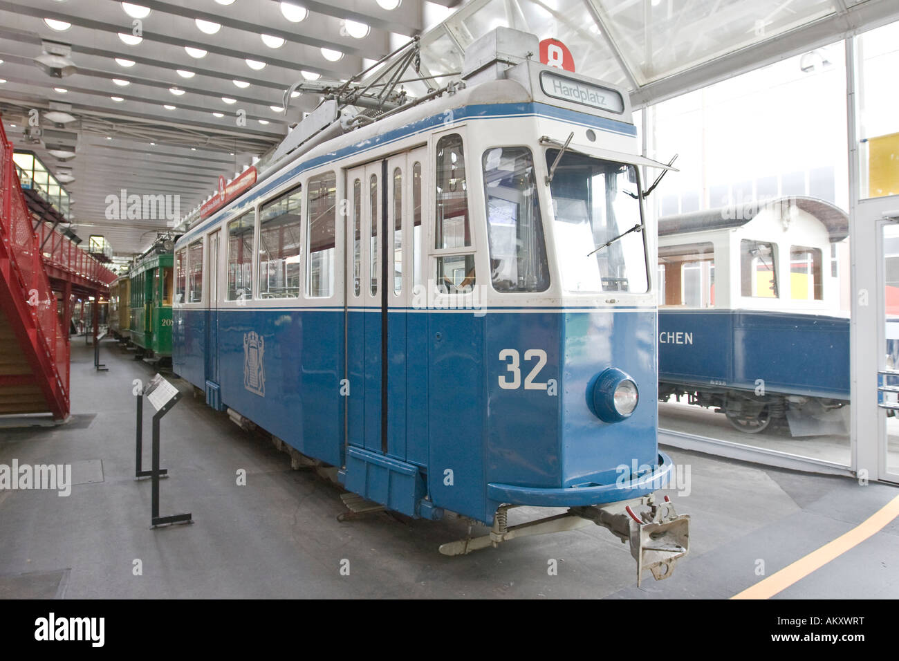 Old tram in the Verkehrshaus der Schweiz, Lucerne, Canton Lucerne ...