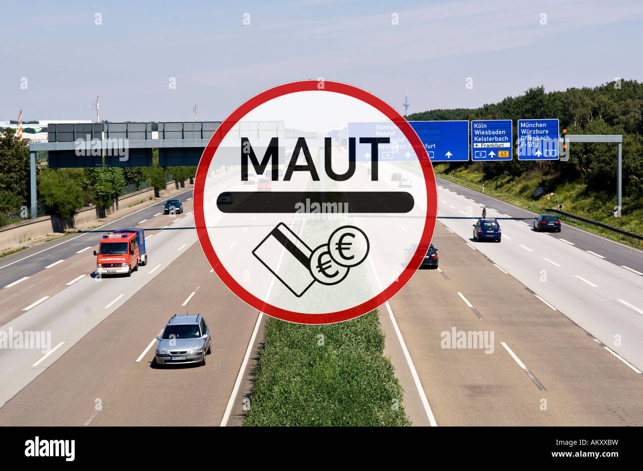 Highway car toll sign germany hi-res stock photography and images - Alamy