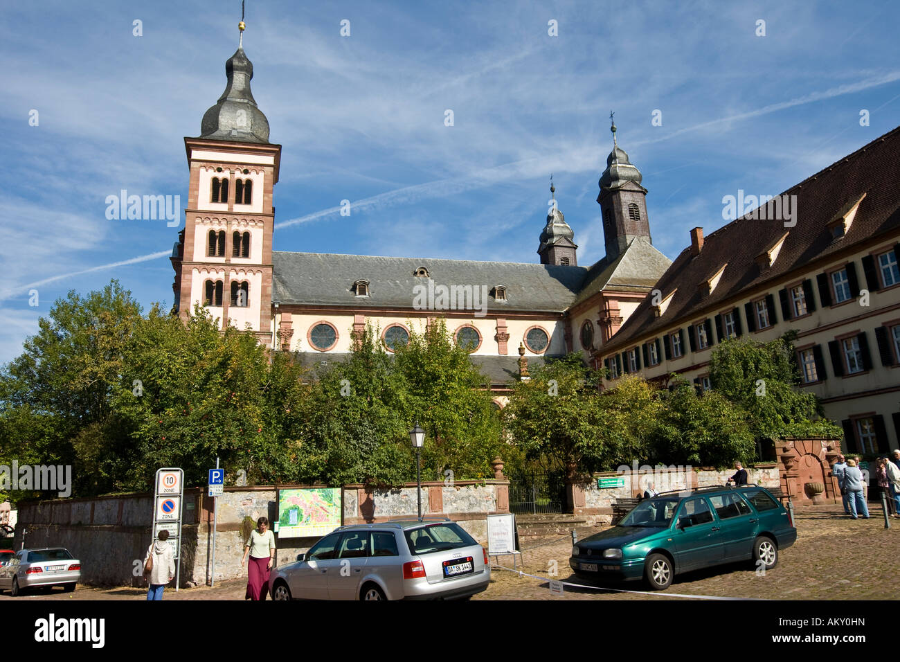 Baronial church, former abbey church, Amorbach, Hesse, Germany Stock ...