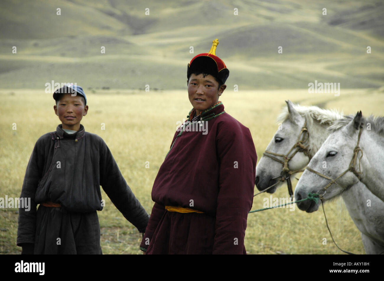 Mongolian boy in traditional costume hi-res stock photography and ...