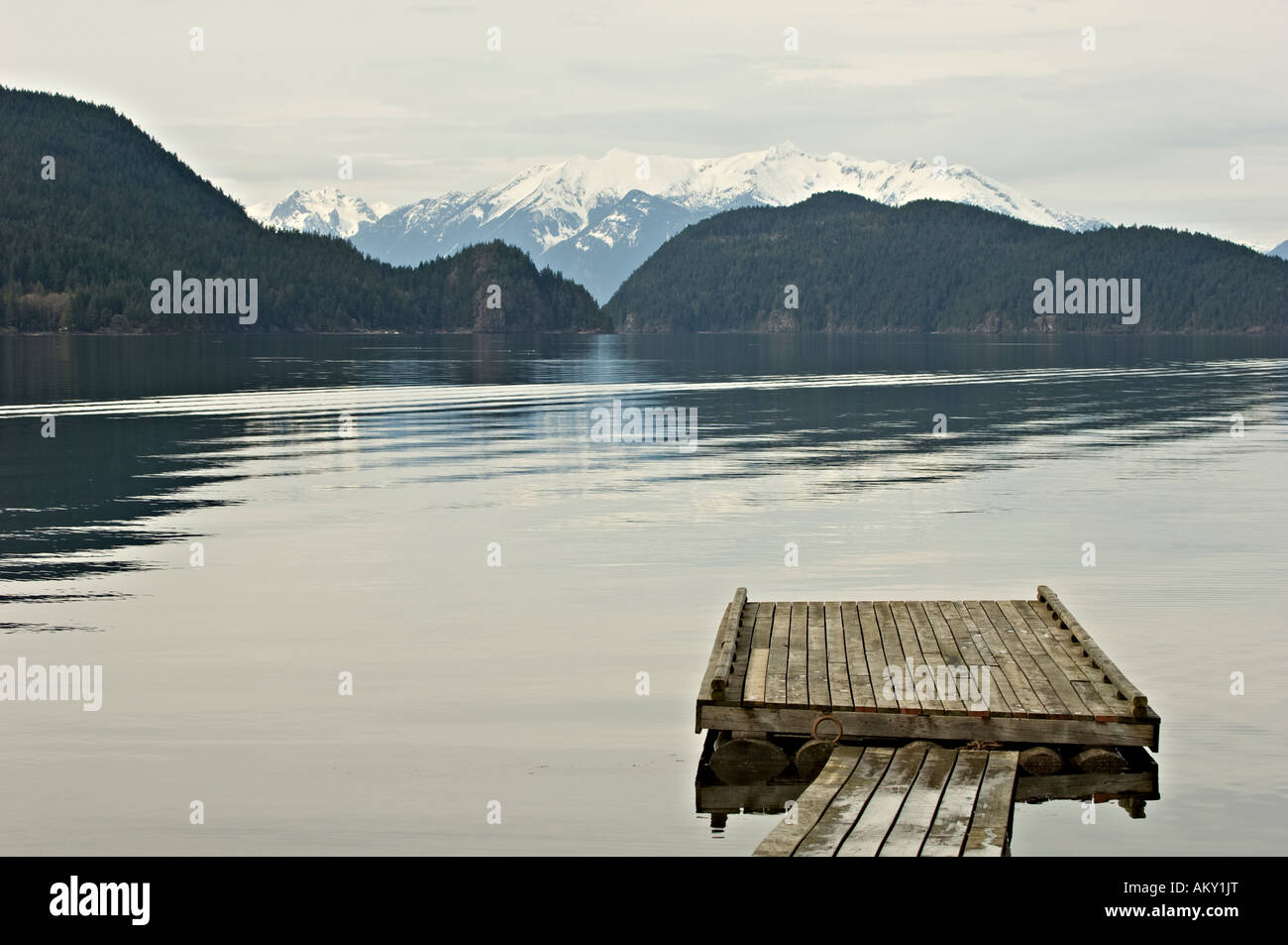 Dock on mountain lake Stock Photo - Alamy