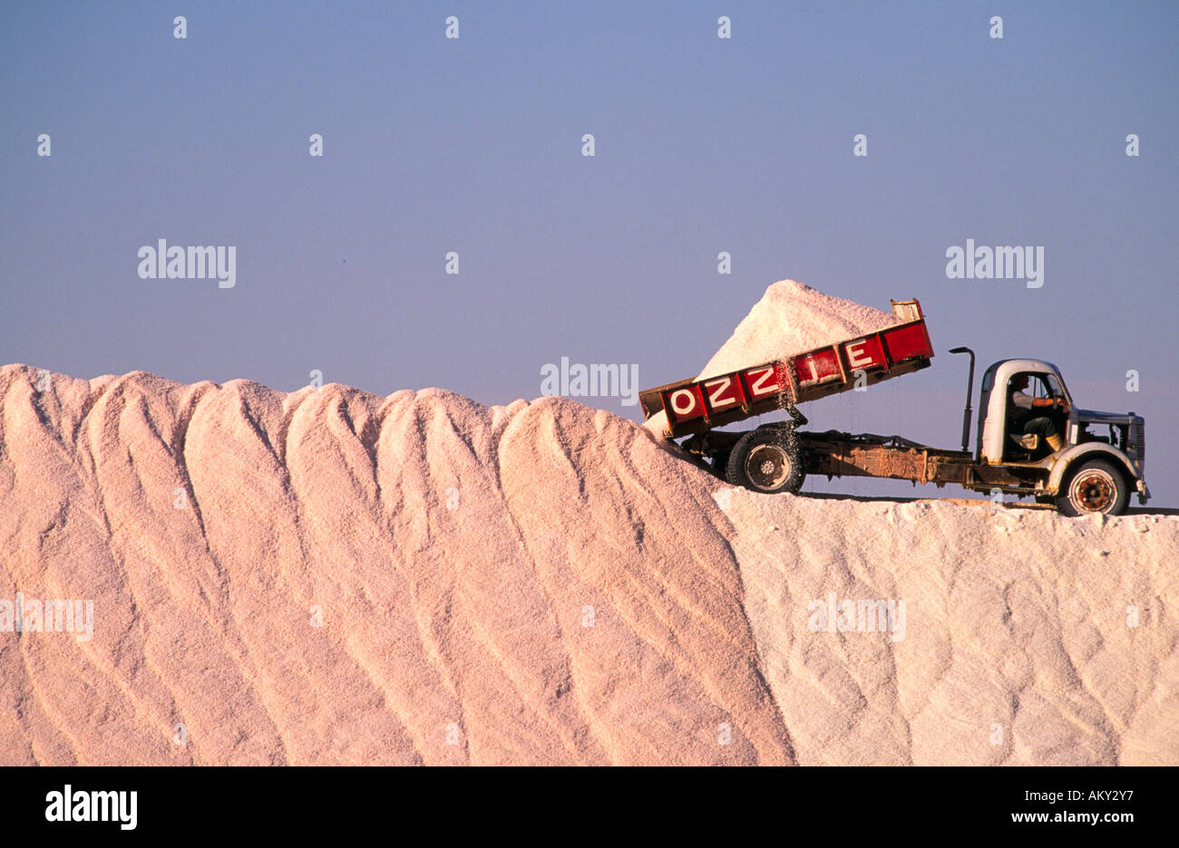 Harvesting salt Victoria, Australia Stock Photo - Alamy