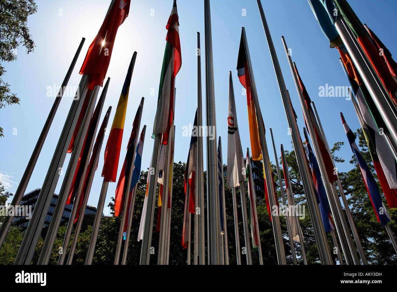 Flags at European Patent Office, Munich, Bavaria, Germany Stock Photo ...