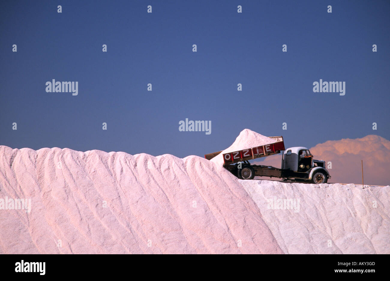 Harvesting salt Victoria, Australia Stock Photo - Alamy