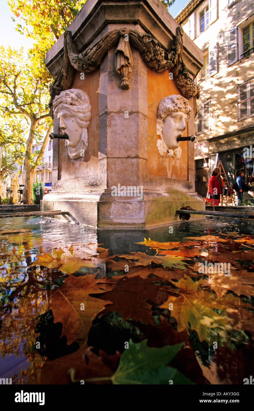 France, Var, Cotignac, fountain Stock Photo - Alamy
