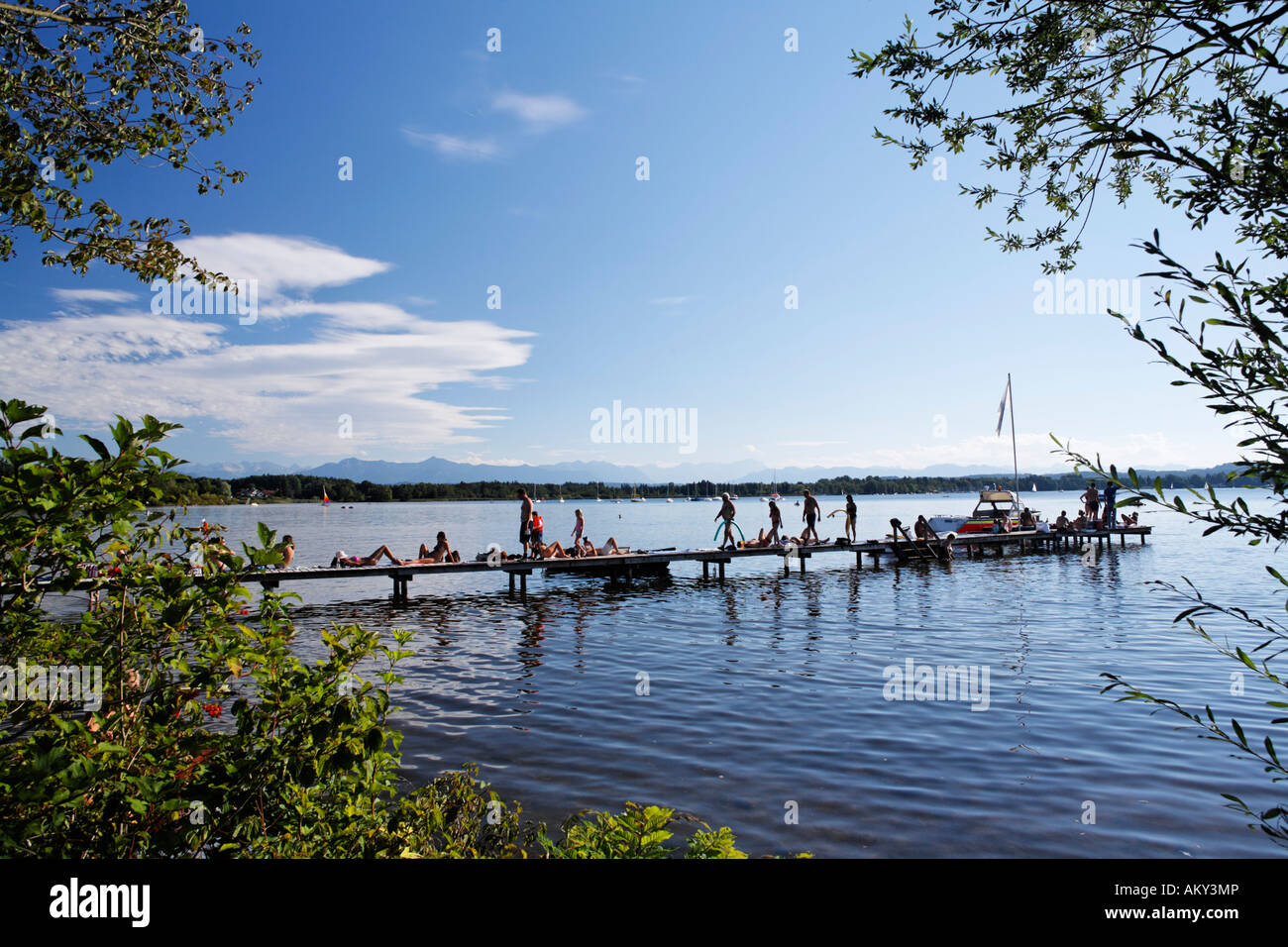 Starnberger lake footbridge hi-res stock photography and images - Alamy