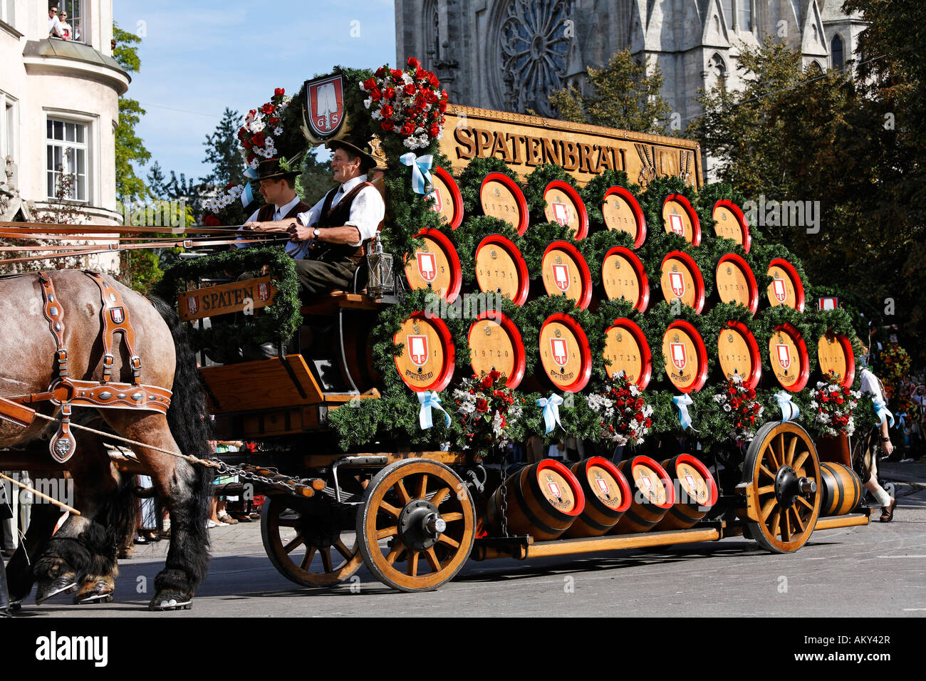 Traditional opening parade, Oktoberfest, Munich beer festival, Bavaria ...
