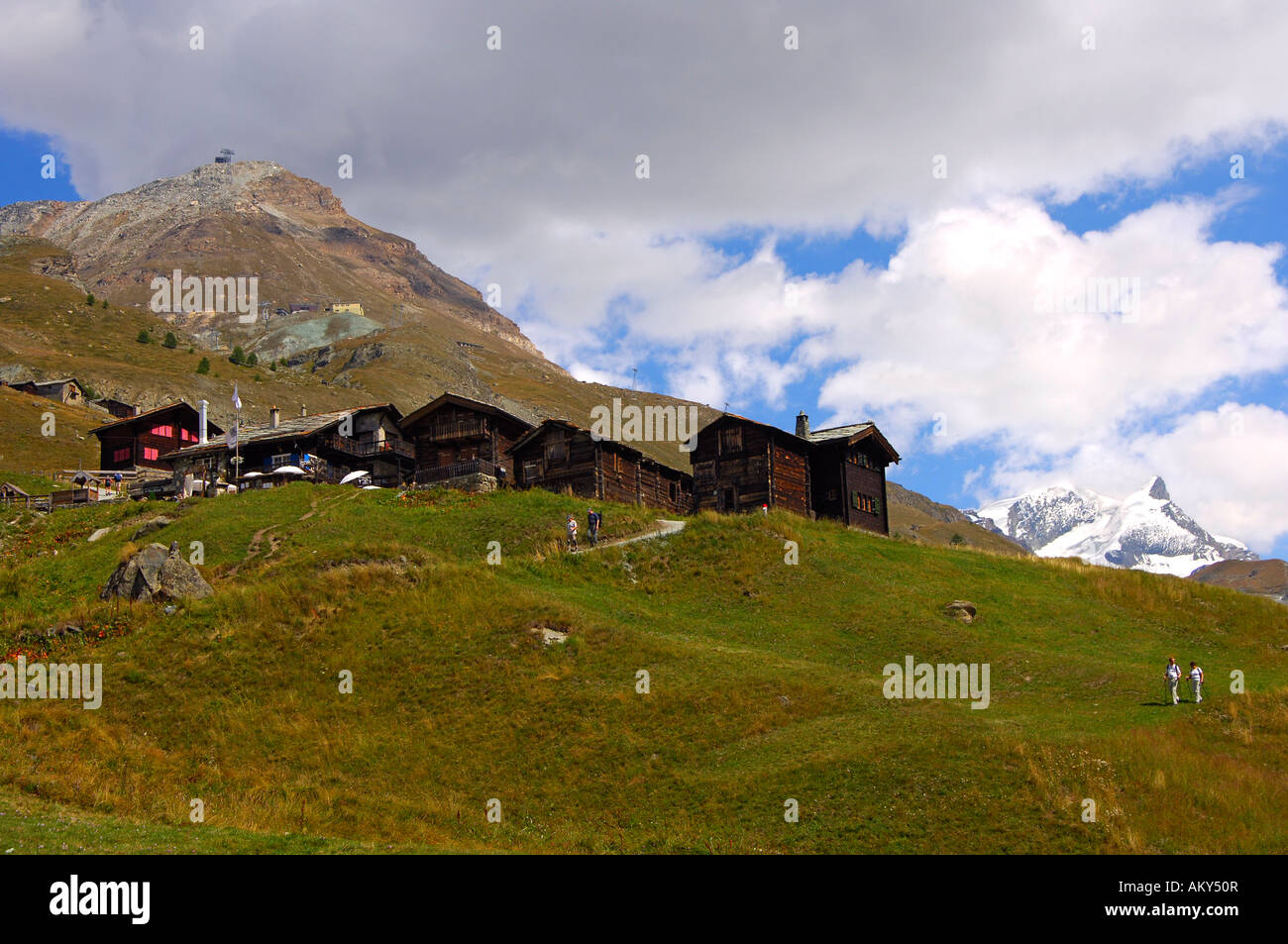 Hamlet Findeln near Zermatt, peak Adlerhorn, Zermatt, Valais ...