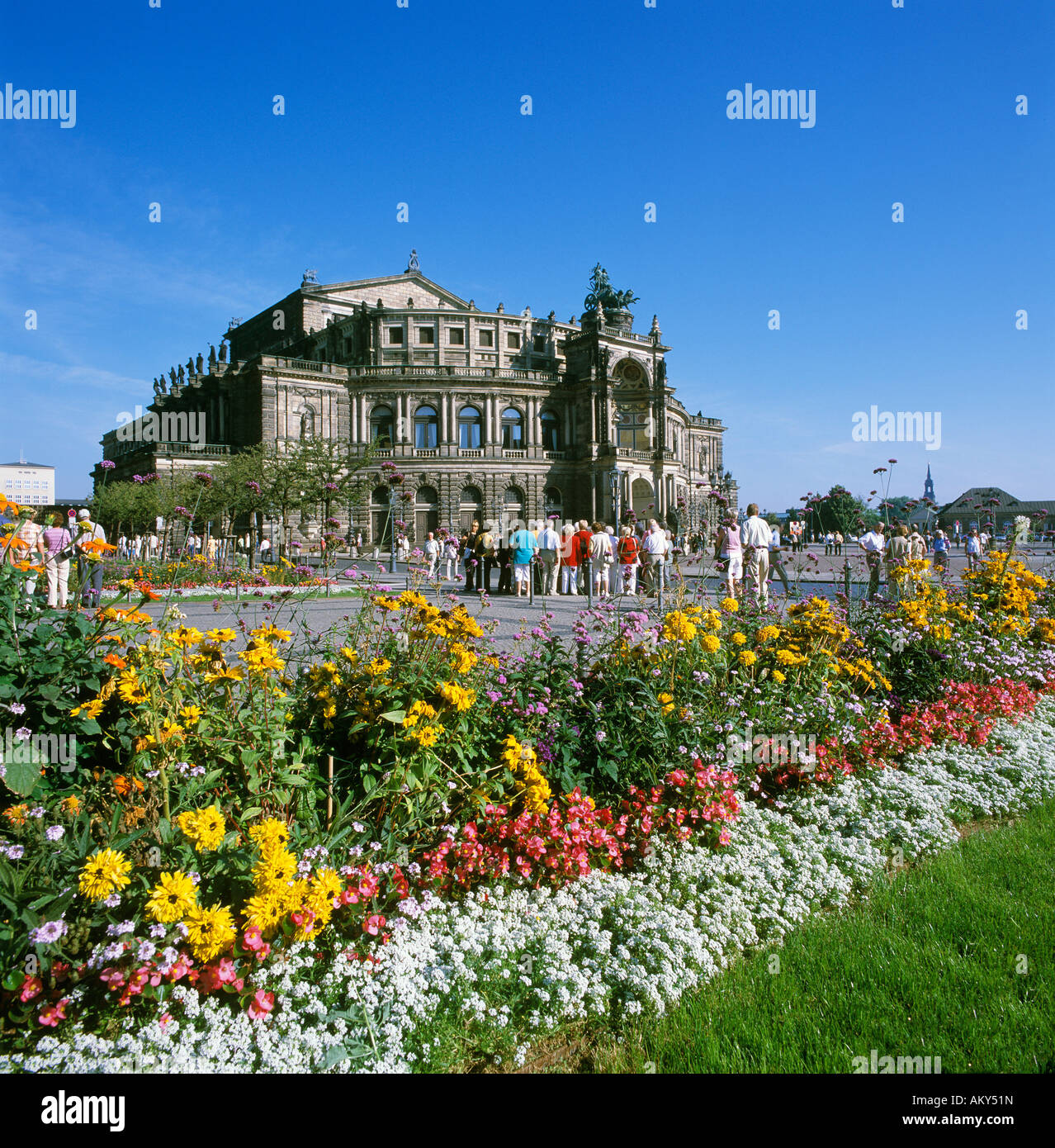 Dresden Saxony Germany Theaterplatz theater square Semperoper opera ...