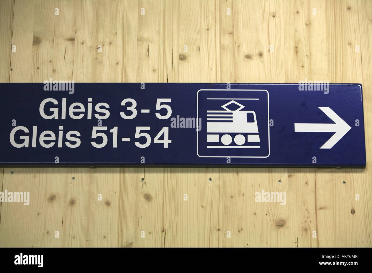 Track signs at train station Stock Photo - Alamy