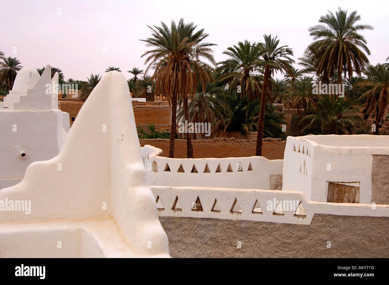 View across the oasis of Ghadames, UNESCO world heritage, Libya Stock ...