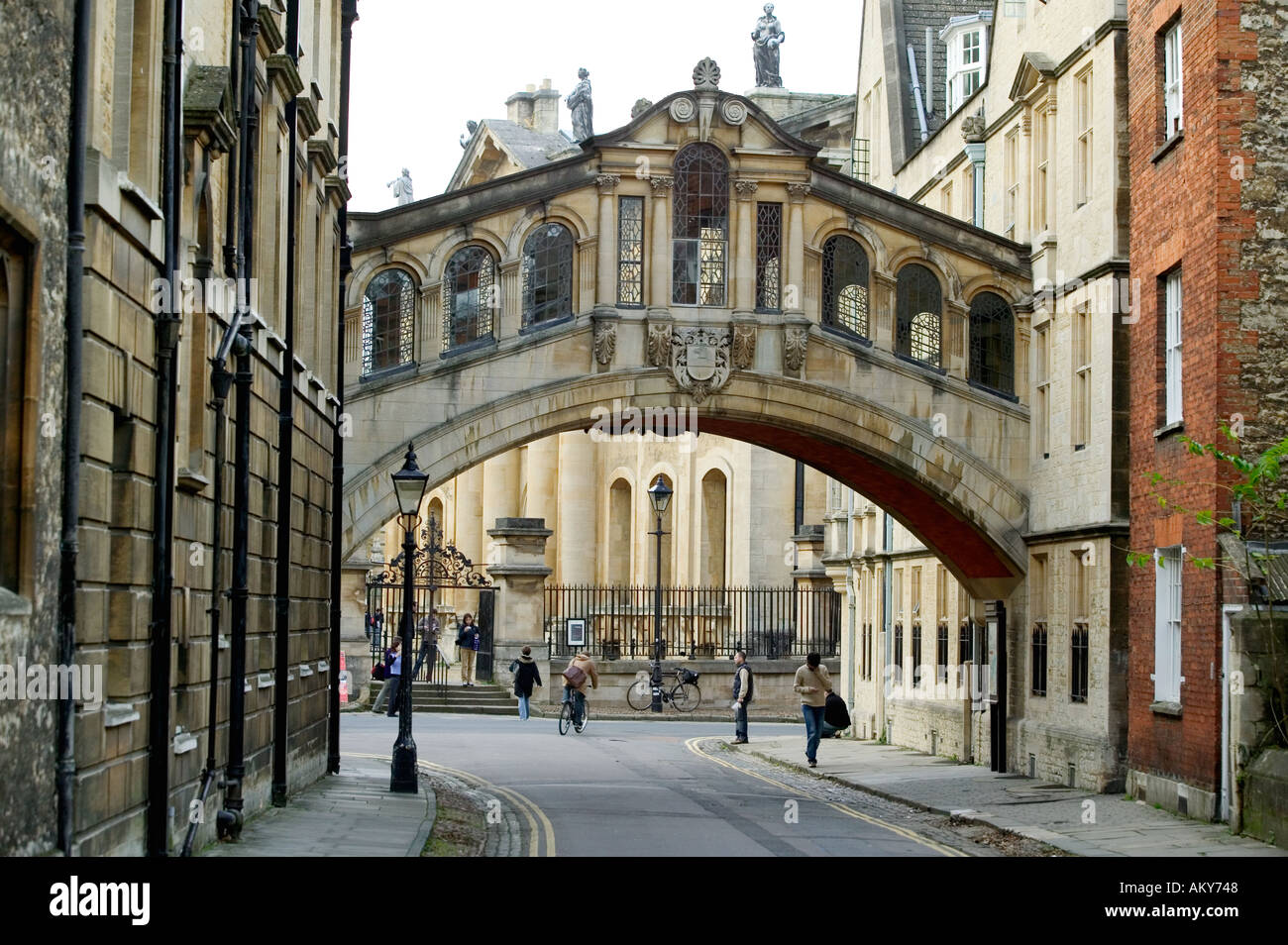 The Bridge of Sighs in New College Lane Oxford UK joining two sections ...