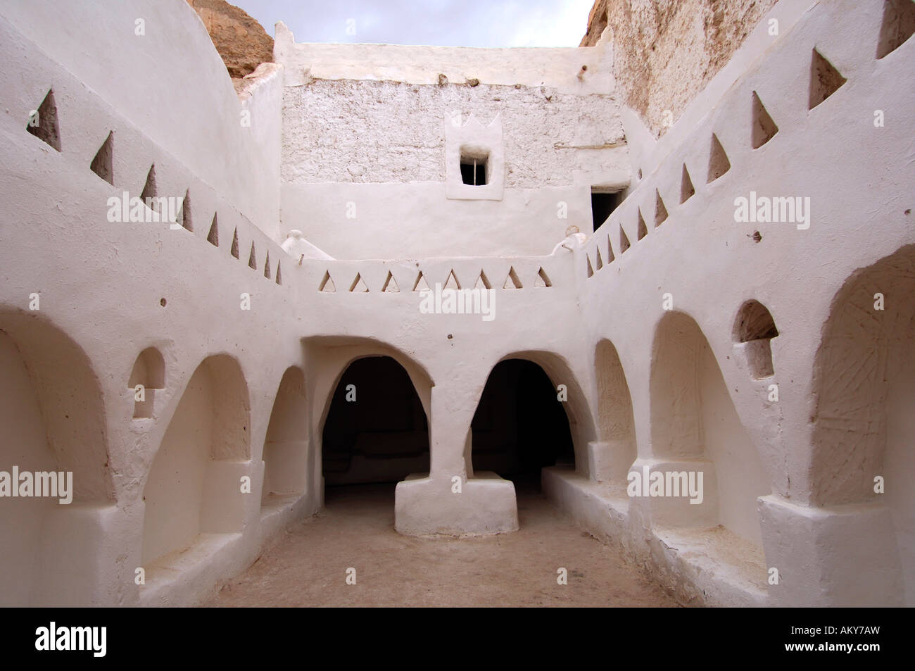 Patio in the old town of Ghadames, UNESCO world heritage, Libya Stock ...
