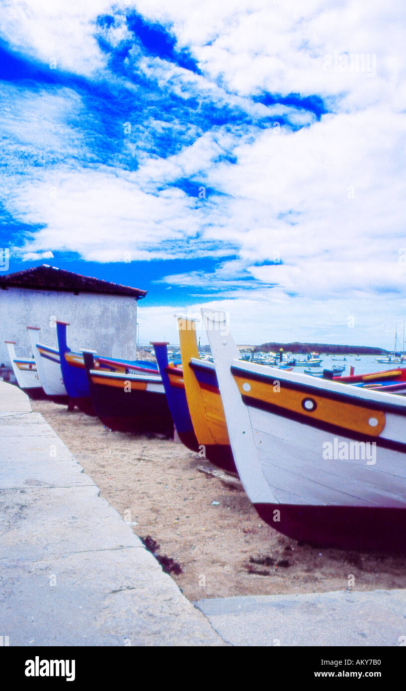 Fishing boats at rest Alvor harbour Algarve Portugal Stock Photo - Alamy