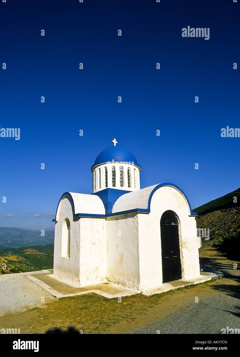Greek chapel, Crete, Greece Stock Photo - Alamy
