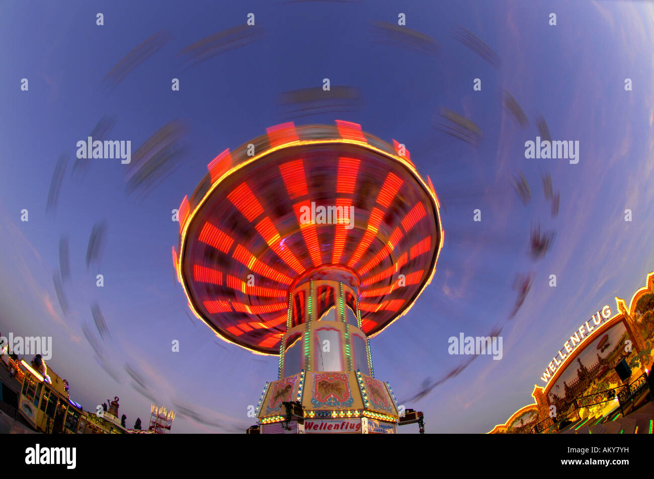 Chairoplane on fun fair Stock Photo - Alamy