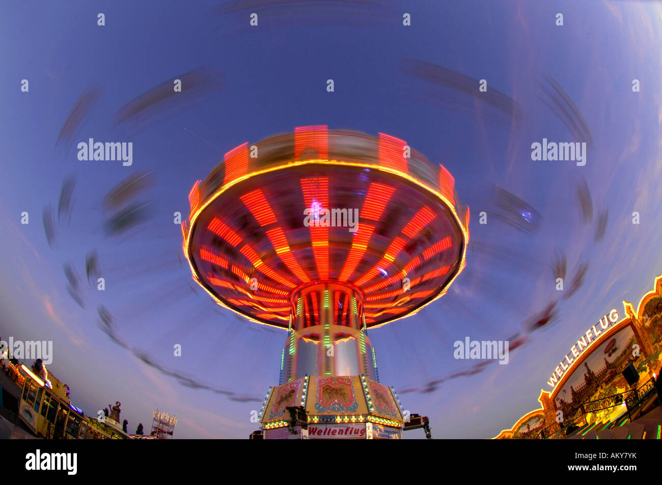 Chairoplane on fun fair Stock Photo - Alamy