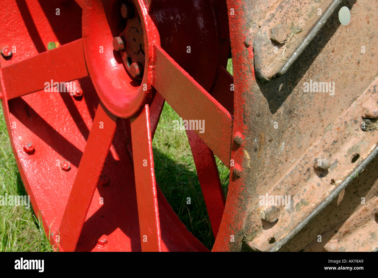 Vintage tractor wheel Stock Photo - Alamy