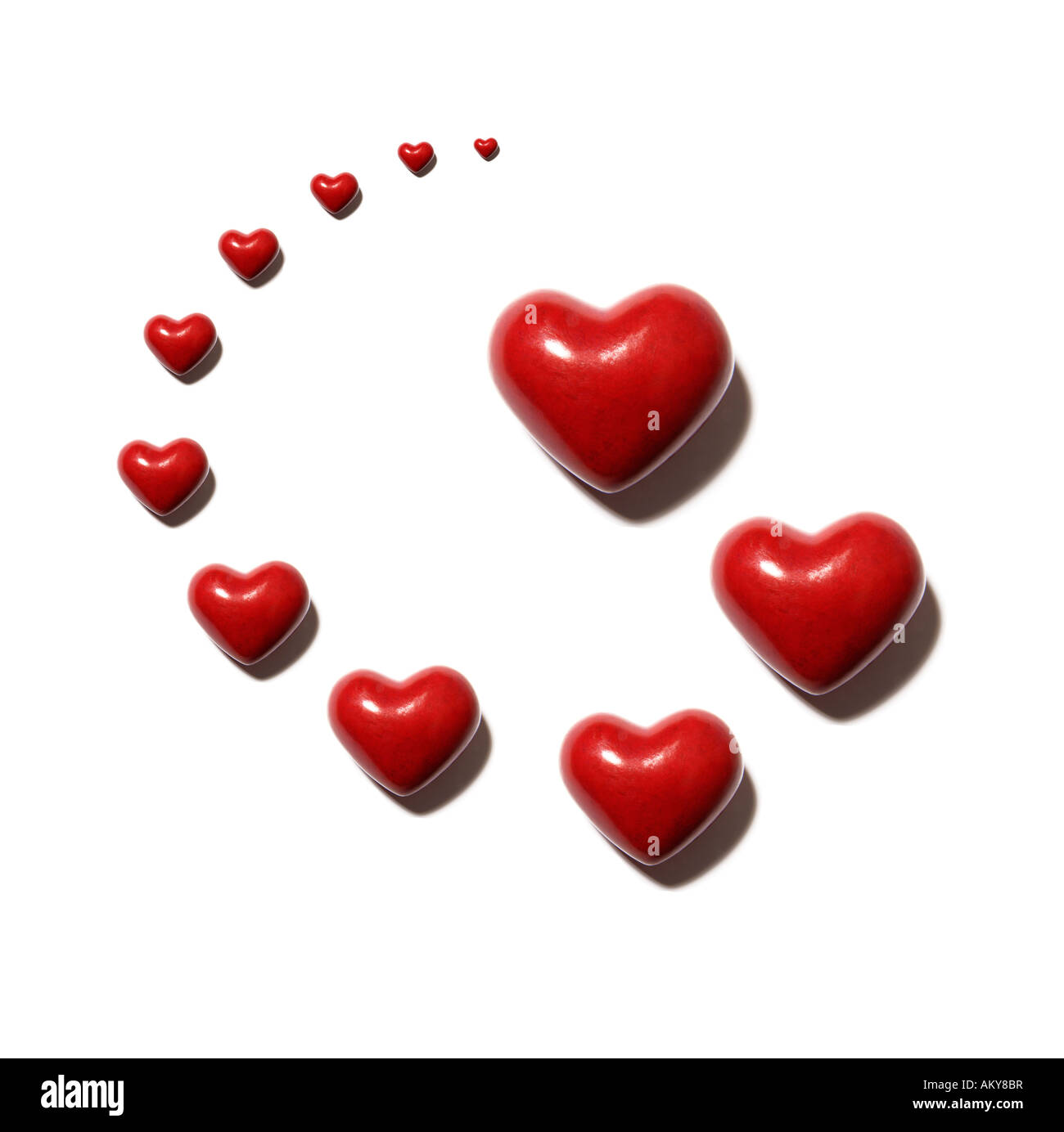 Red heart-shaped hearts, close-up Stock Photo - Alamy