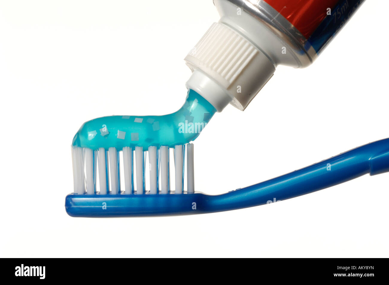 Brush with tooth paste Cut Out Stock Images & Pictures - Alamy