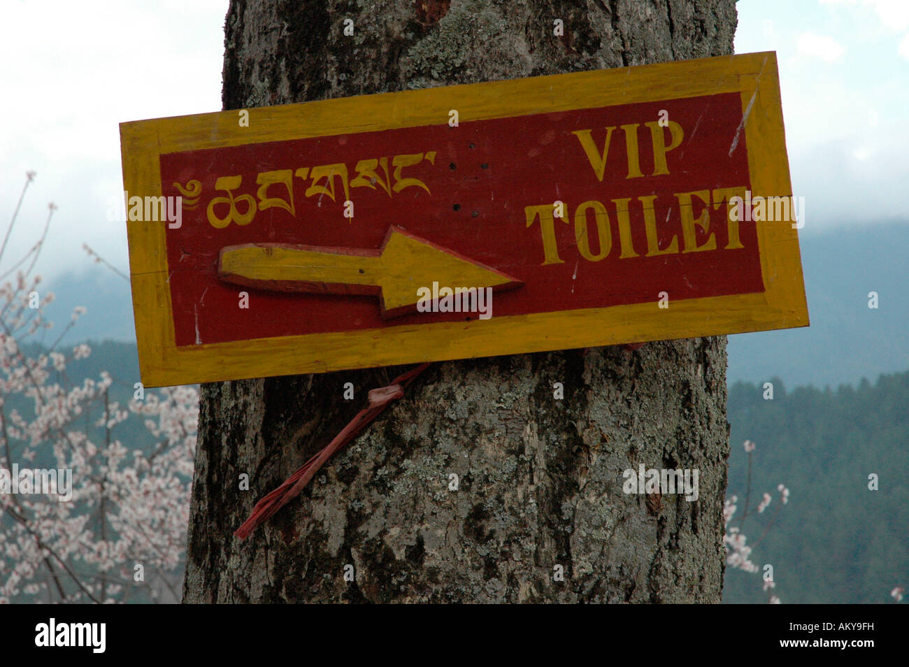 Sign, Bhutan, Himalaya Stock Photo - Alamy