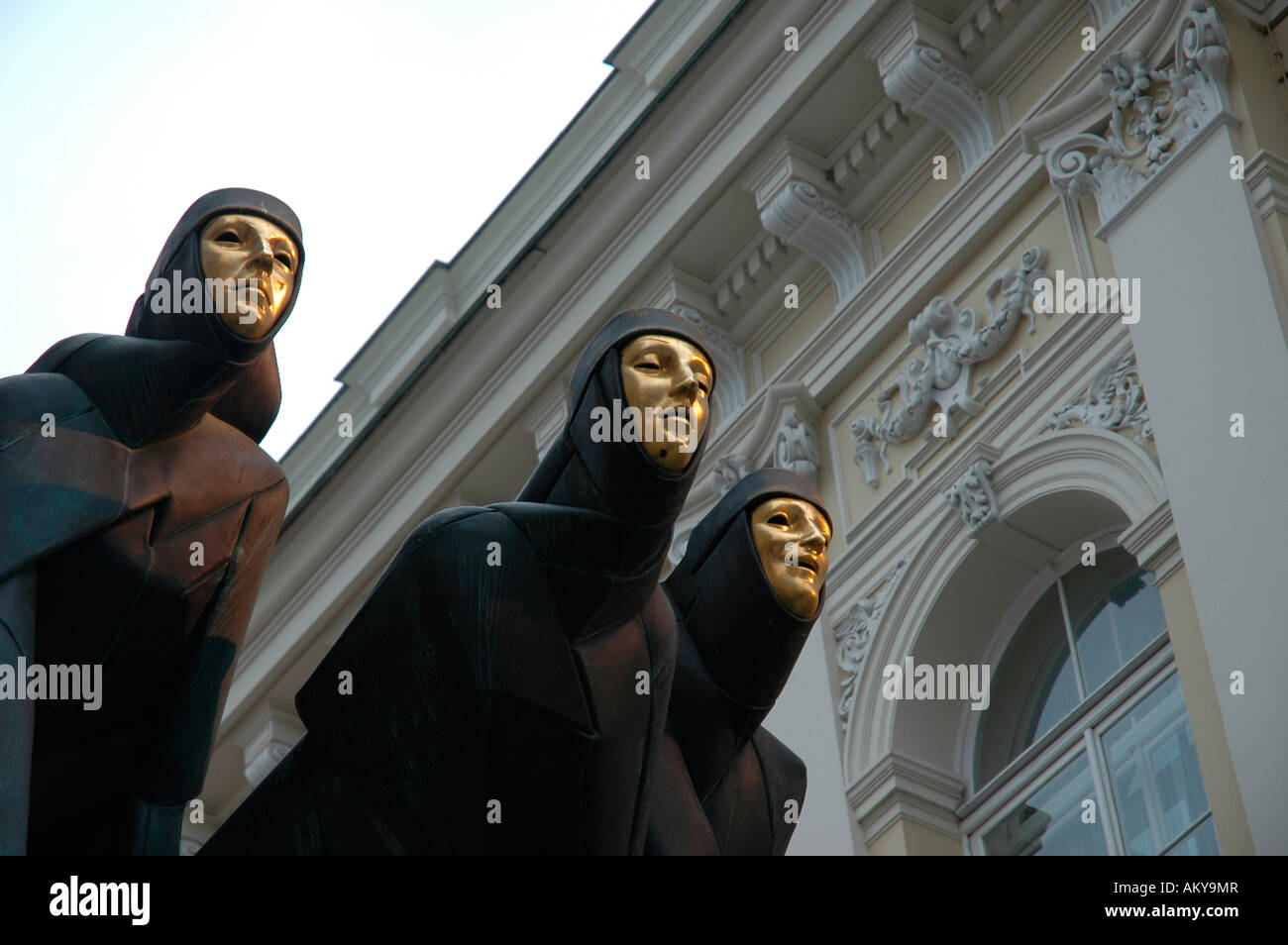 Statues national drama theatre vilnius hi-res stock photography and ...