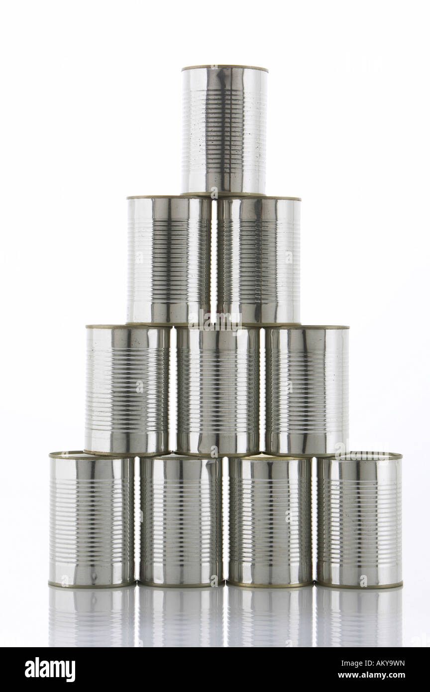 Stack of cans,close-up Stock Photo - Alamy