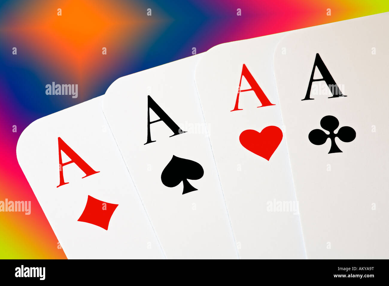 Playing card, four, ace Stock Photo - Alamy
