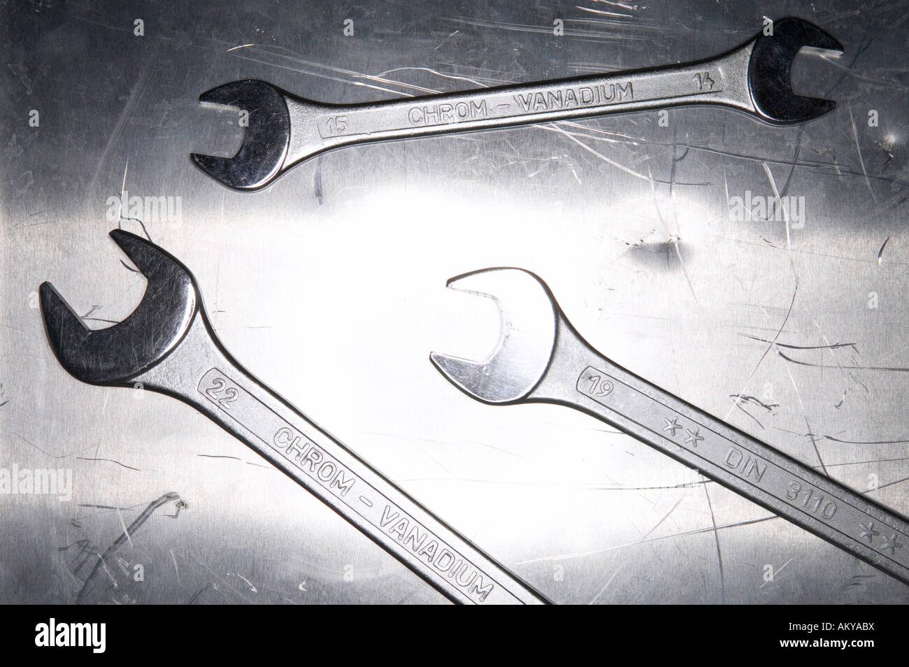Three spanners, close-up Stock Photo - Alamy