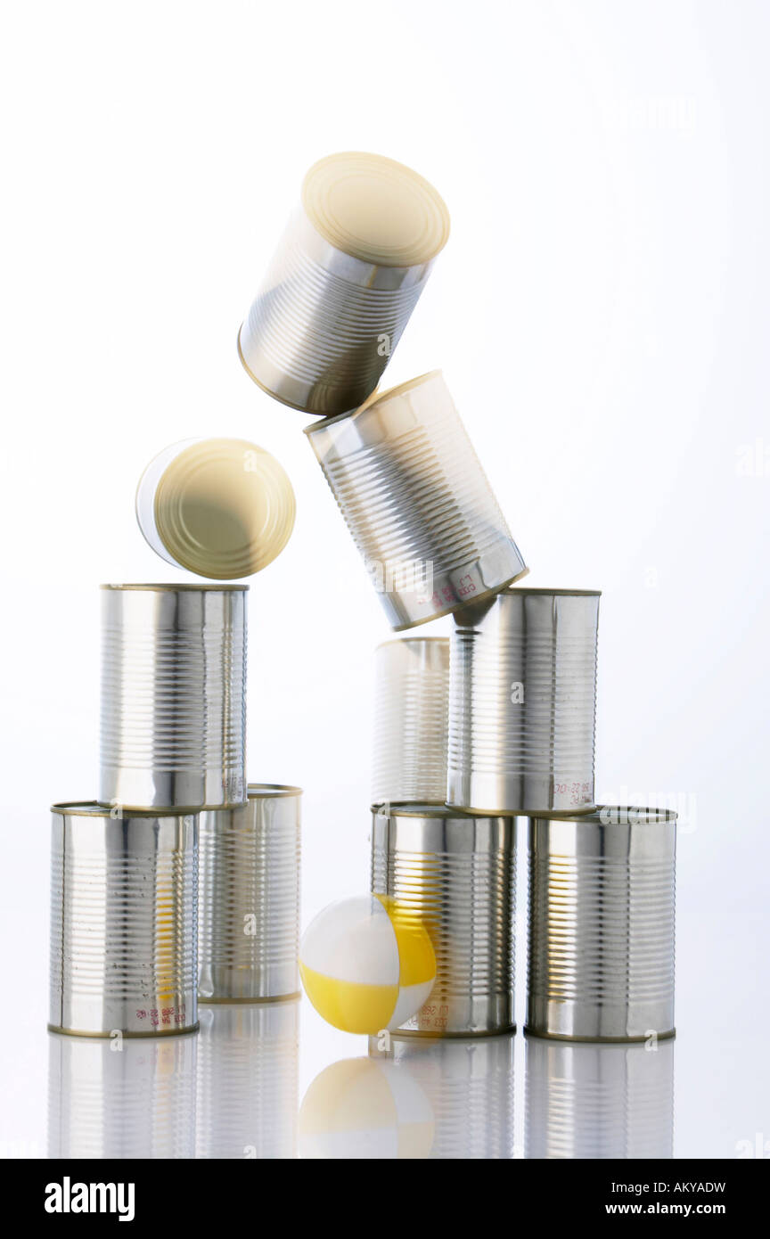 Throwing ball at cans hi-res stock photography and images - Alamy