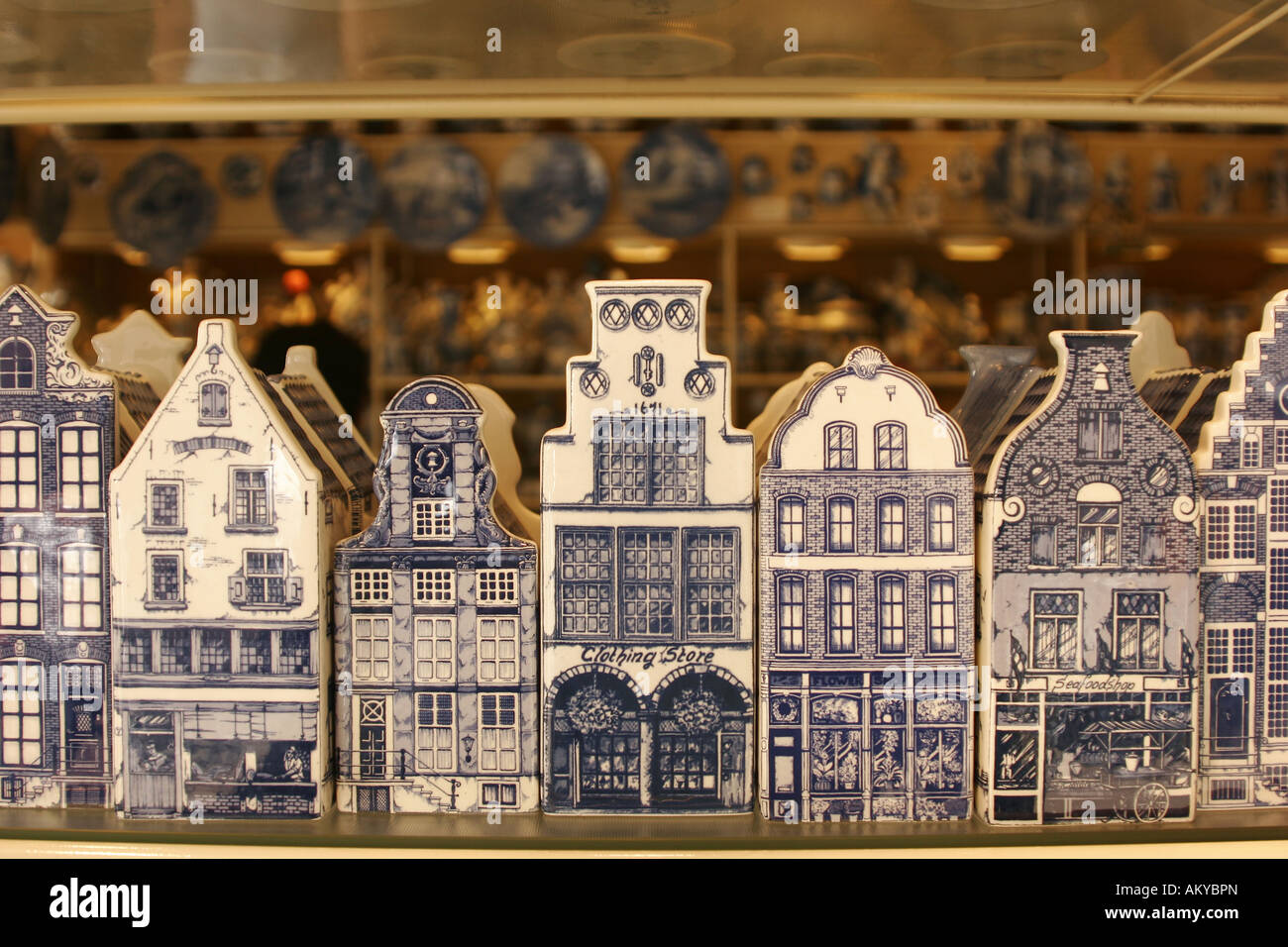 Typical dutch houses made of pottery as souvenirs from Delft ...