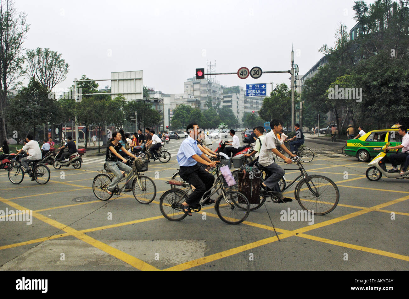 Cyclists, Chengdu, China, Asia Stock Photo - Alamy