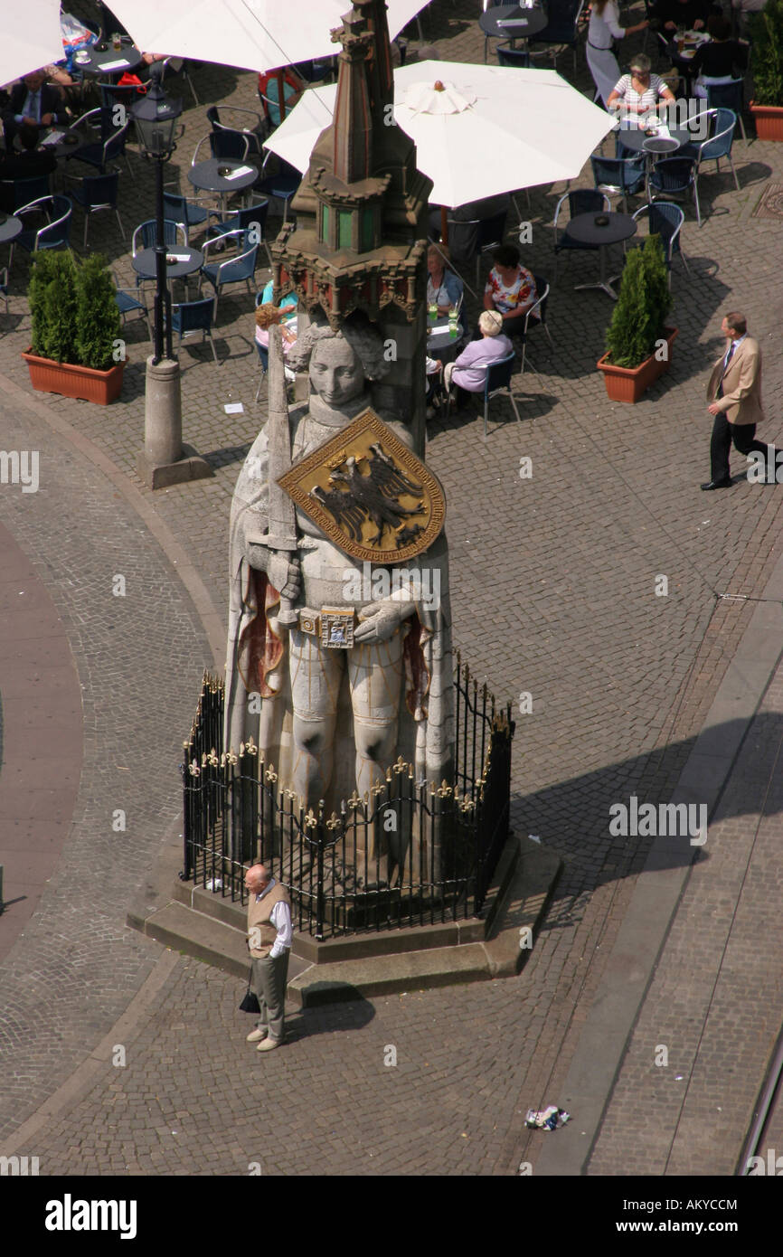 Roland statue, centre point and landmark of Bremen, Germany, Europe ...