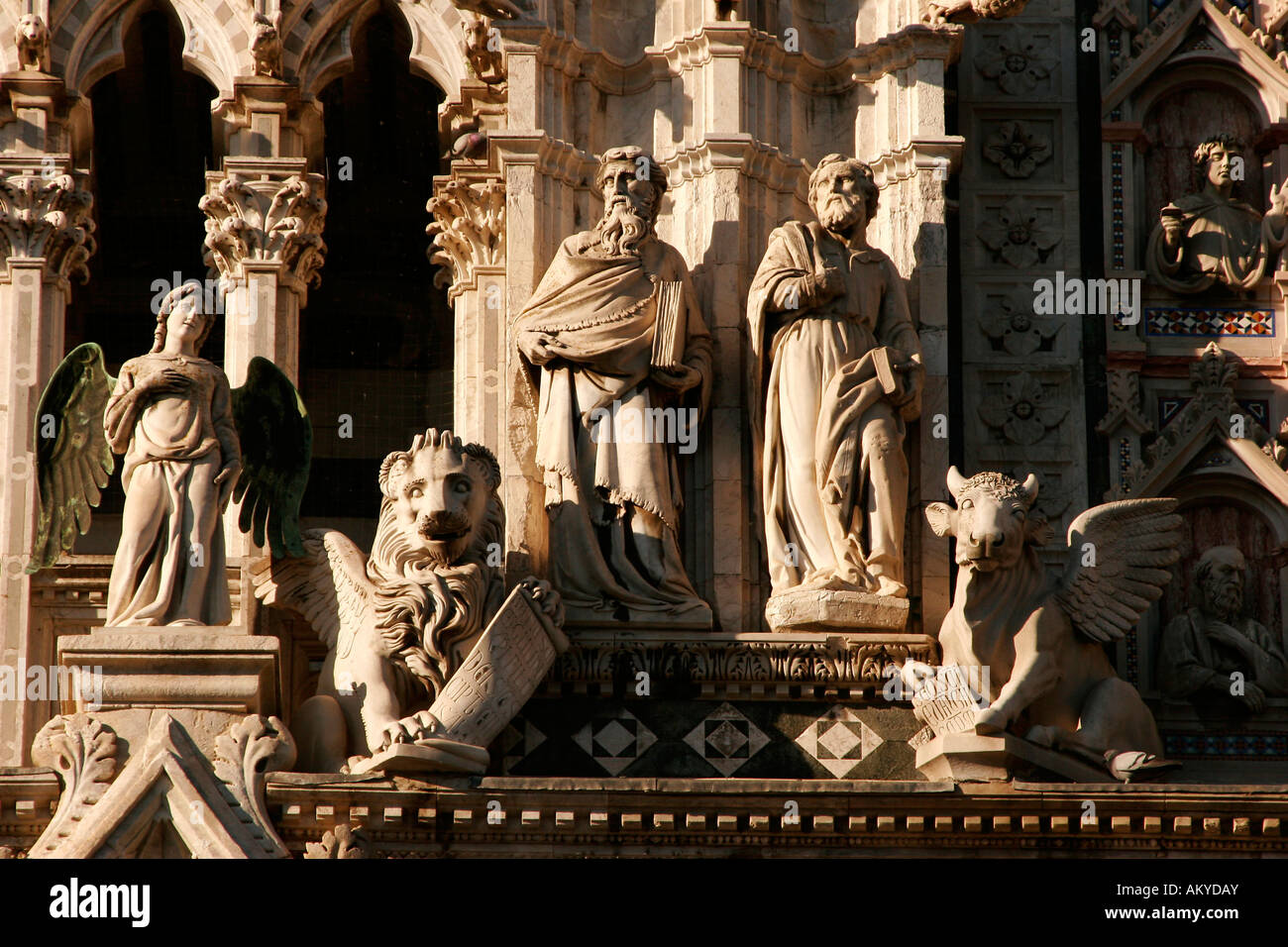 Gothic facade of the Siena Cathedral, Tuscany, Italiy, Europe Stock ...