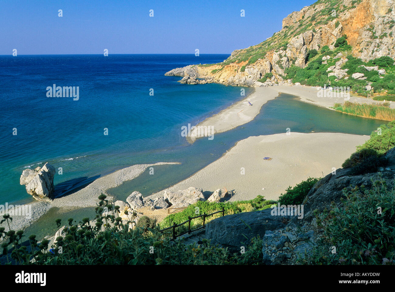 Bay of Moni Preveli, Crete, Greece Stock Photo - Alamy