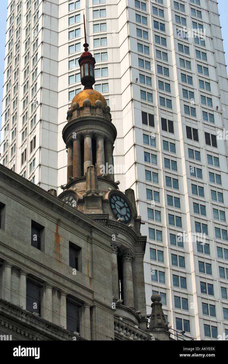 Multistory building and a colonial style building, Shanghai, China ...