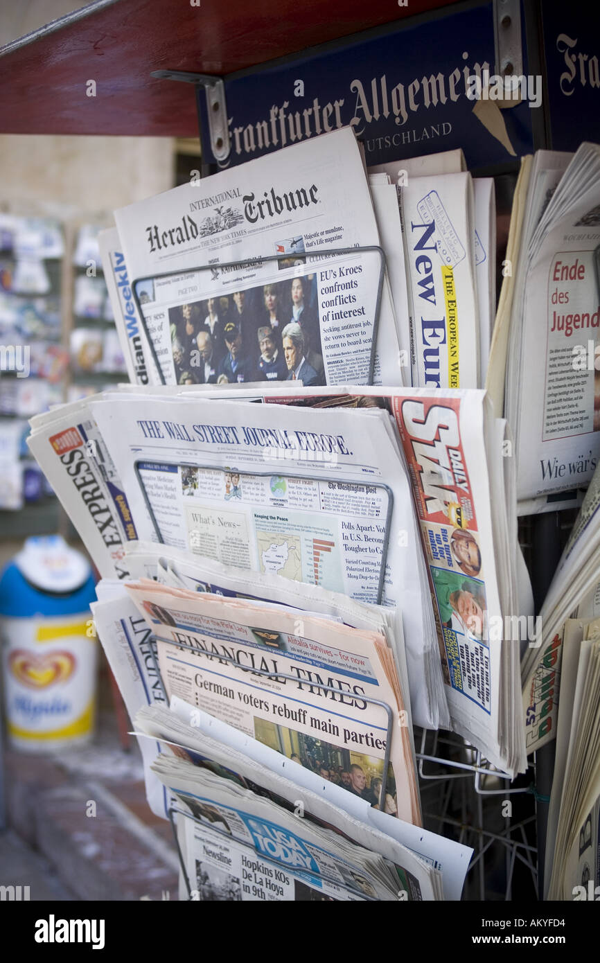 Old newspaper rack hi-res stock photography and images - Alamy