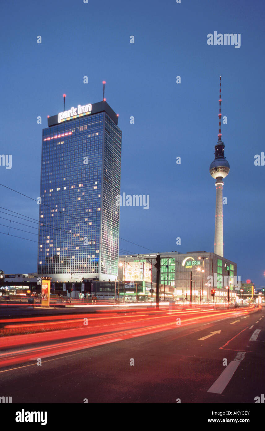 Alexanderplatz, Park Inn Hotel, television tower, Berlin, Germany Stock ...