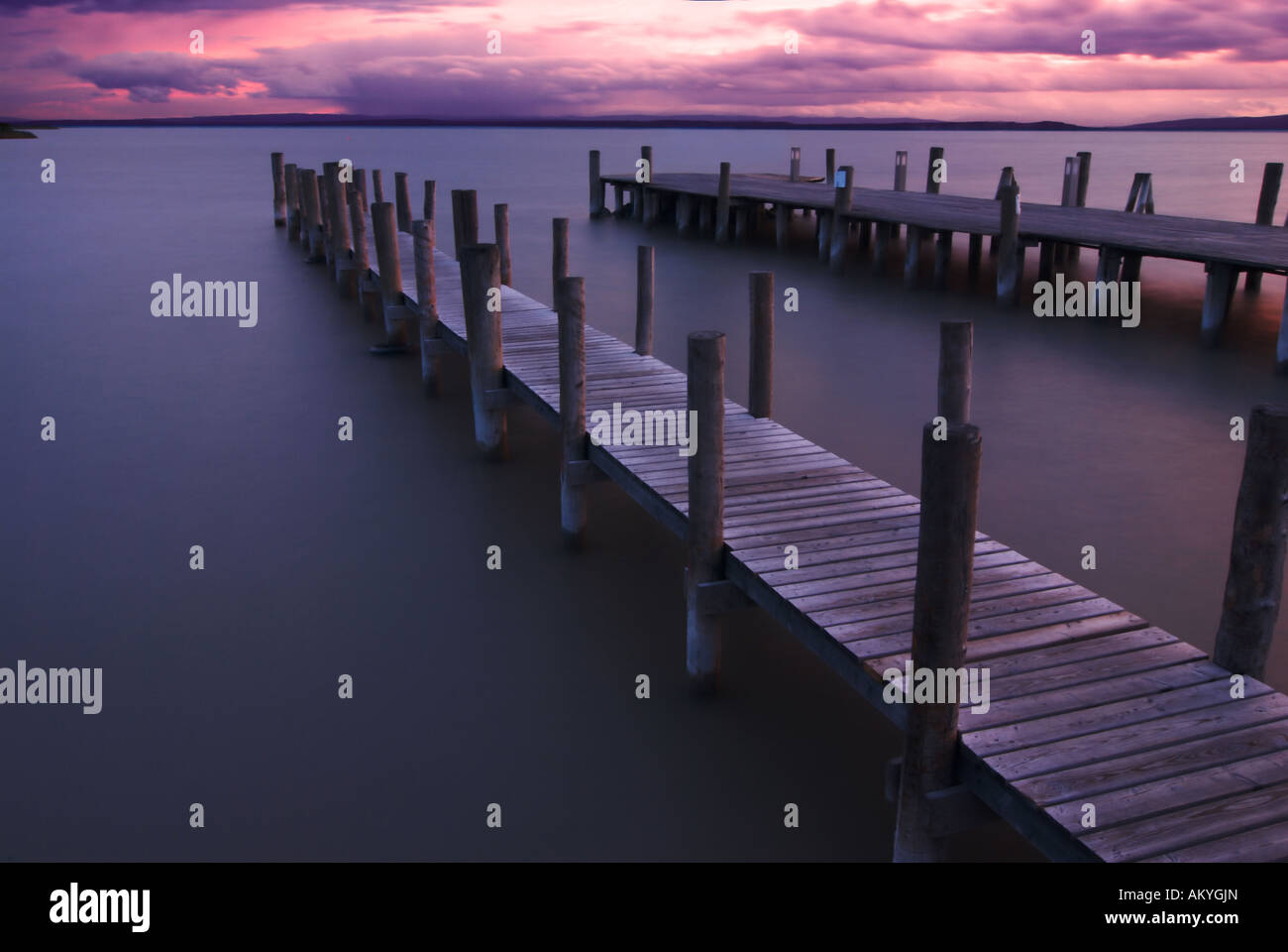 Footbridge at Lake Neusiedl, Burgenland, Austria Stock Photo - Alamy