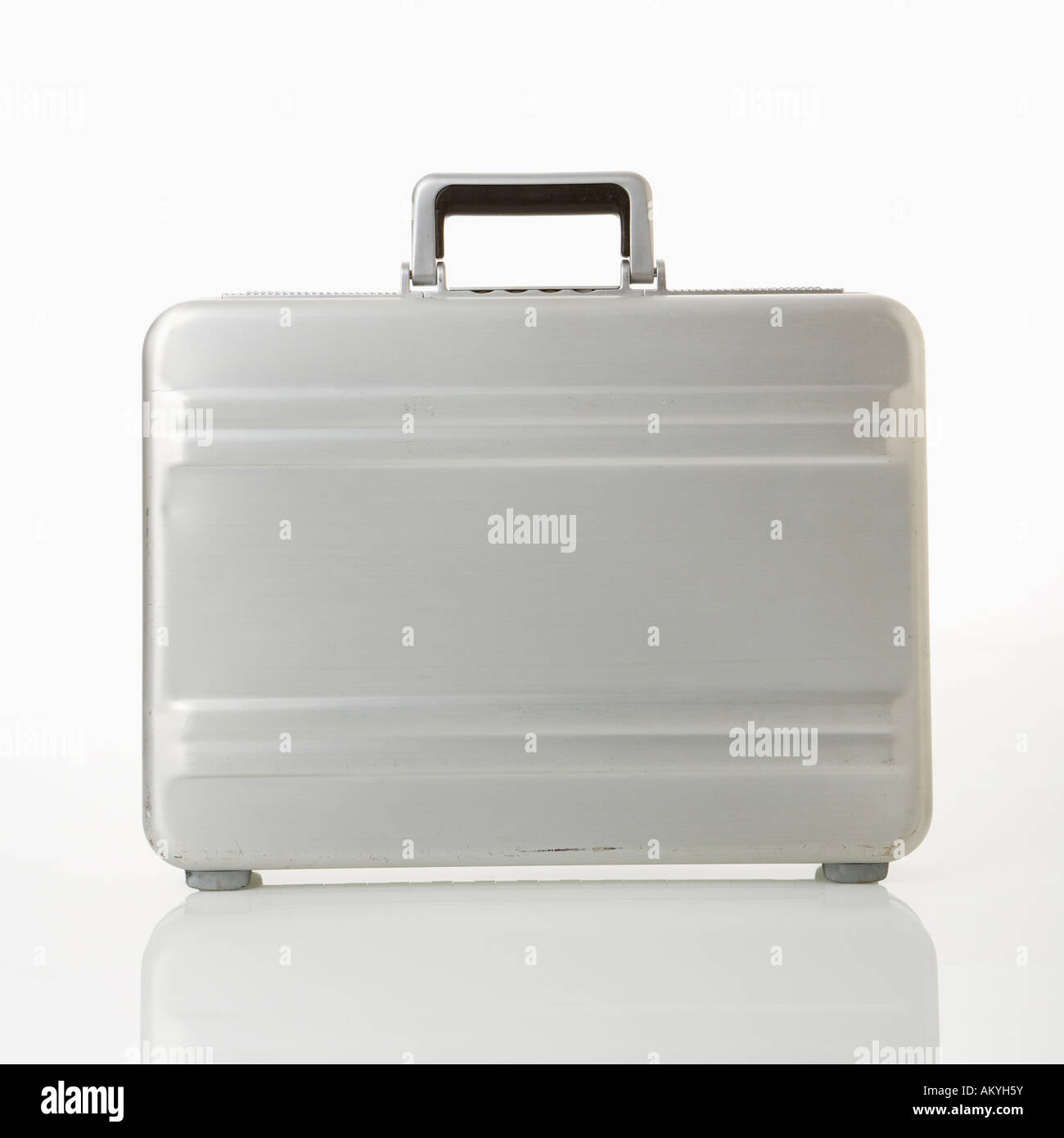 Silver metal briefcase Stock Photo - Alamy