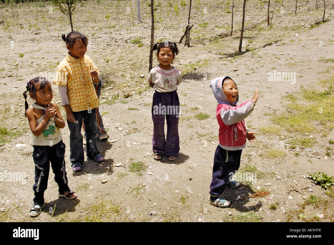 Tibetan children, near Lhasa, Tibet Stock Photo - Alamy