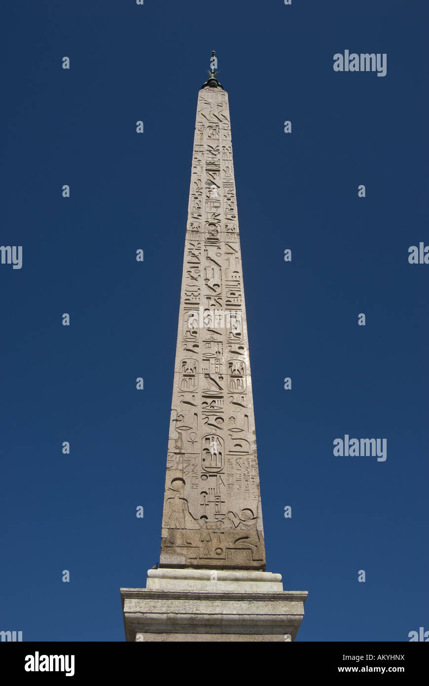 An old Egyptian obelisk stands in the center of the Piazza del Popolo ...