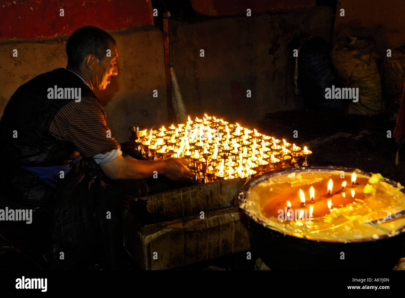 Tibetan Monk, Samye Monastery, Tibet Stock Photo - Alamy