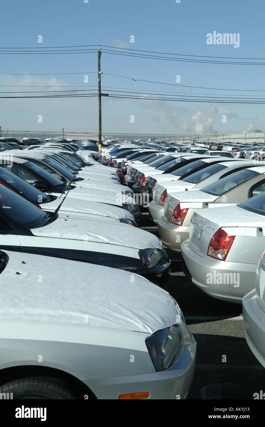 The lot of a densely packed car dealership Stock Photo - Alamy
