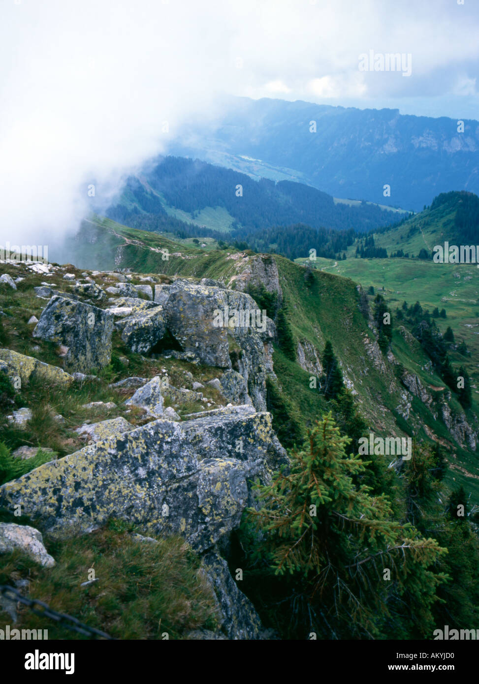 Mountain scene in the Swiss alps Stock Photo - Alamy