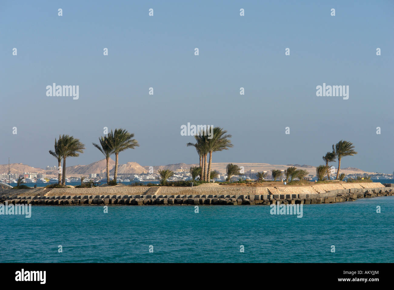 Bathing resort Hurghada at the Red Sea. Beach of a luxury hotel with ...