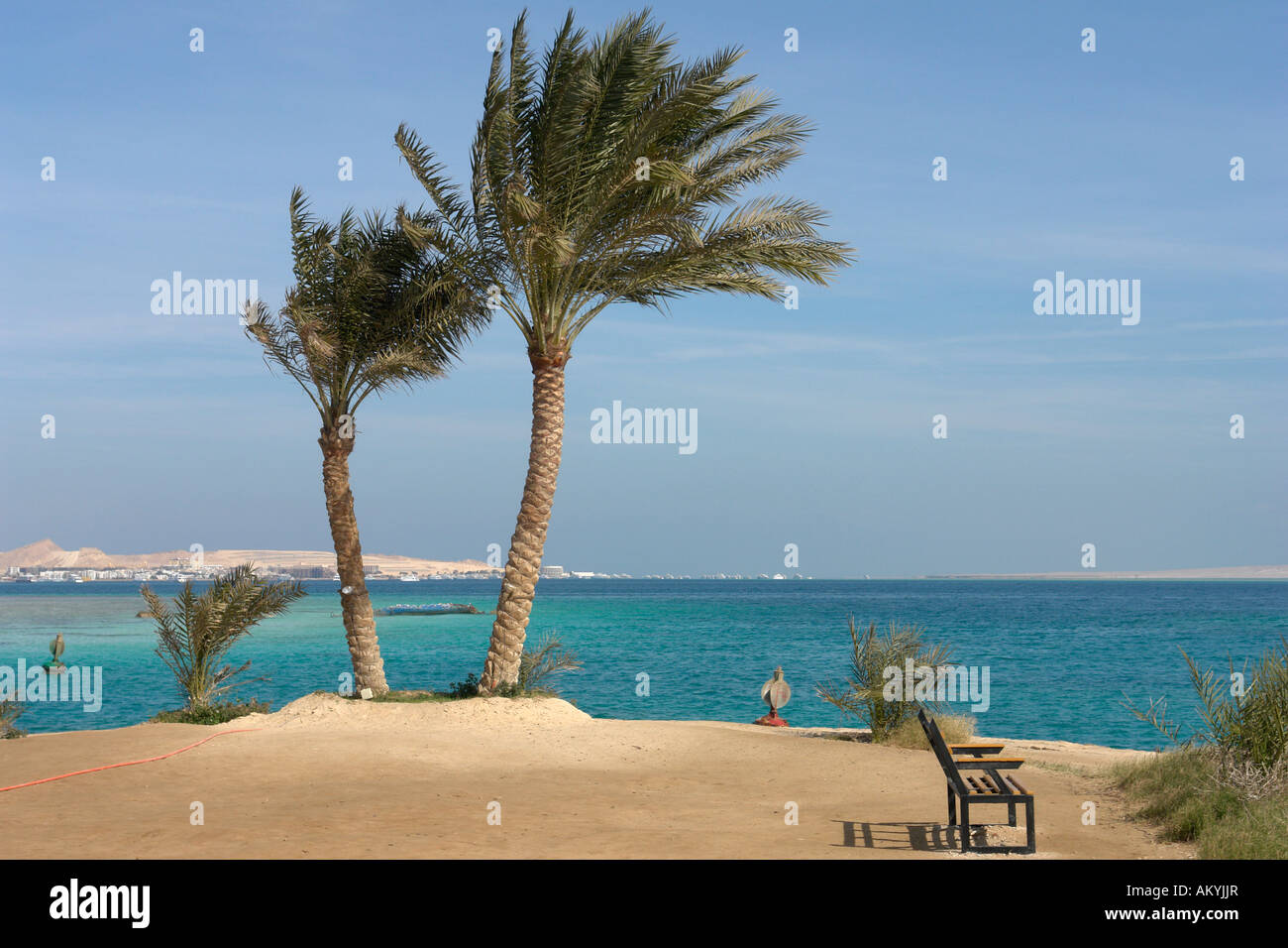 Bathing resort Hurghada at the Red Sea. Beach of a luxury hotel with ...