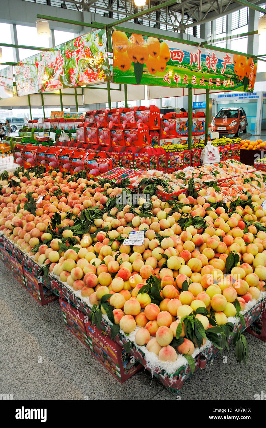 Fruit stand, airport, Chengdu, China, Asia Stock Photo - Alamy